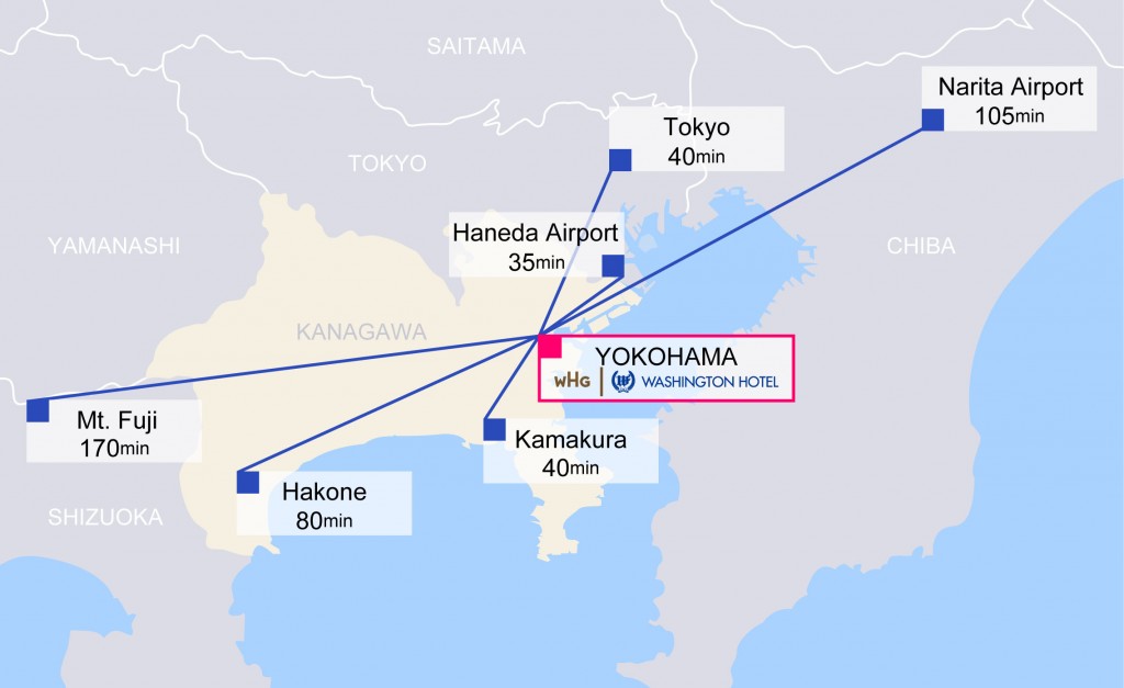 월 위치일부터 요코하마 사쿠라기쵸 워싱턴호텔일까지 사쿠라 역 앞 - 요코하마 3 별 호텔